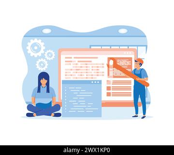 Landing page template of System Maintenance Concept. Modern Flat design ...
