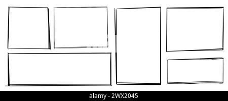 Rectangle frame cadre, edge grunge border, text box textured isolated ...