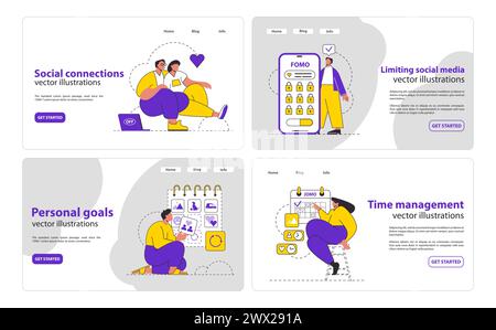 Digital Detox set. Embracing life beyond screens with mindful ...