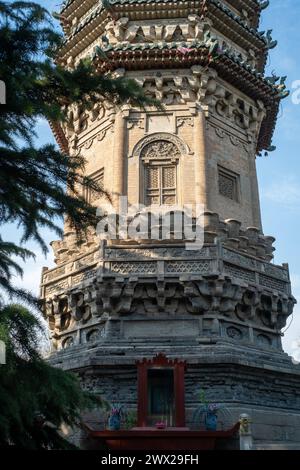Linji Pagoda or Dark Pagoda in Linji temple in Zhengding, Hebei ...