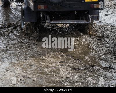 Water splash in off-road racing. Water splash in off road racing ...
