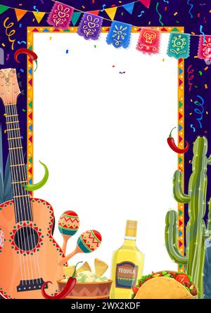 Vertical frame and border with Mexico flag, template elements for your ...