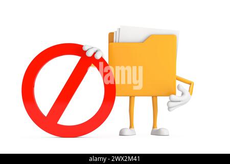 Forbidden character with archive isolated on white background Stock ...