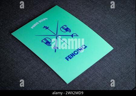 Fencing pictogram for paris 2024 summer olympics. Official icon of ...