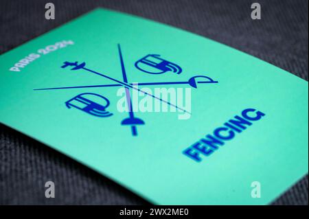 Fencing pictogram for paris 2024 summer olympics. Official icon of ...