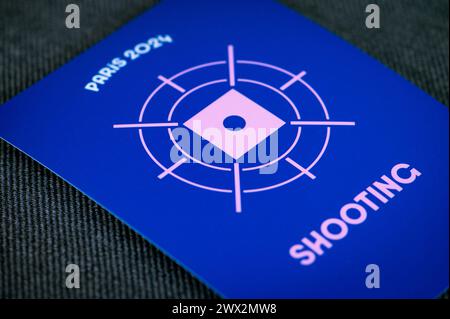 Shooting pictogram for paris 2024 summer olympics. Official icon of ...