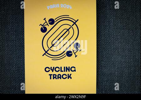 Cycling track pictogram for paris 2024 summer olympics. Official icon ...