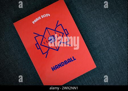 Handball pictogram for paris 2024 summer olympics. Official icon of ...