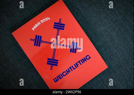 Weightlifting pictogram for paris 2024 summer olympics. Official icon ...