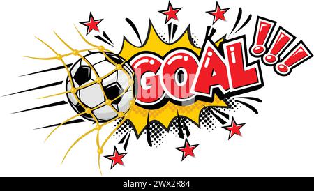 Goal football comic icon. Soccer ball and explosion text speech bubble ...