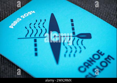 Canoe slalom pictogram for paris 2024 summer olympics. Official icon of ...