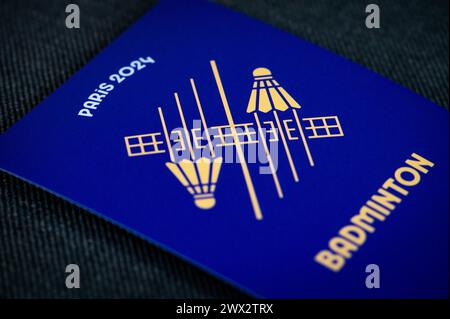 Badminton pictogram for paris 2024 summer olympics. Official icon of ...