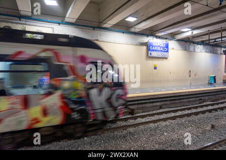 interior of Garibaldi train station in Naples-Italy.03-03-2024 Stock ...