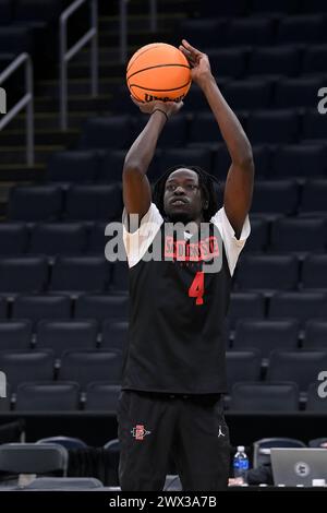San Diego State forward Jay Pal dunks during the first half of an NCAA ...