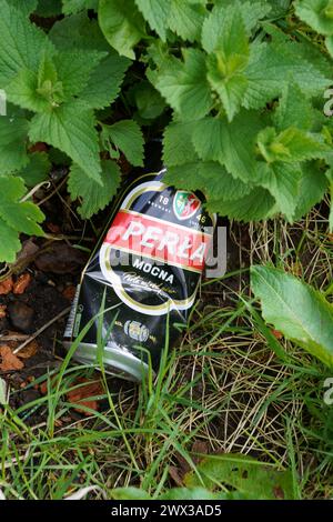 Empty Can of Perla Mocna Polish Beer Littering The Countryside Stock ...