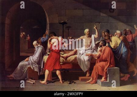 Jacques-Louis David's 'The Death of Socrates' depicts the final moments ...