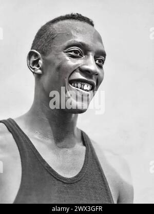 Jesse Owens, American track & field star in the summer of 1936, prior ...