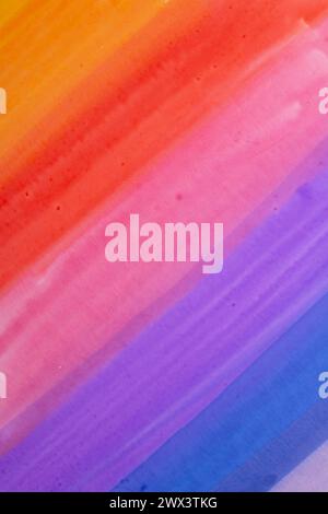 A Abstract blended watercolor Rainbow felt pen colour on paper texture ...