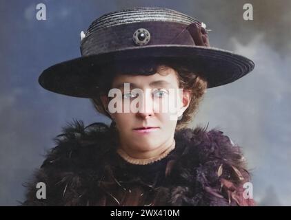 EMILY DAVIDSON (1872-1913) English suffragette, wearing her Holloway ...