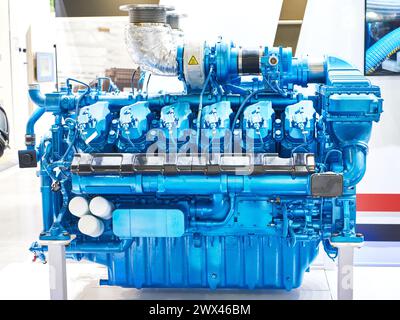 12-cylinder diesel engine for industrial use Stock Photo - Alamy