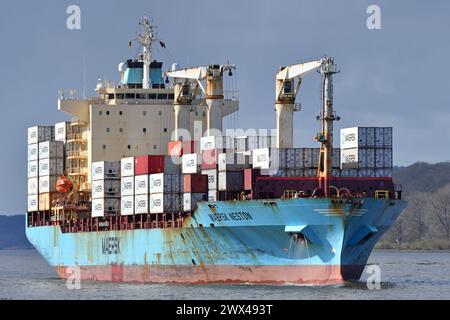 Container ship / containership Maersk Neston loaded with containers on ...