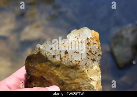 Large crystals of rhinestone on flint Stock Photo - Alamy