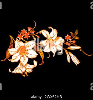 beautiful off-white skin gold type floral design Stock Vector Image ...