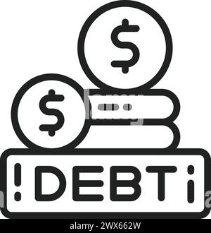 Debt icon vector image. Suitable for mobile application web application ...