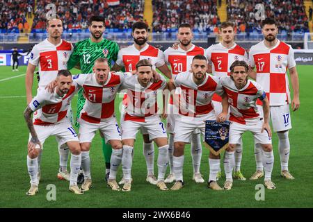 Marin Pongracic and Josip Stanisic of Croatia during the training ...