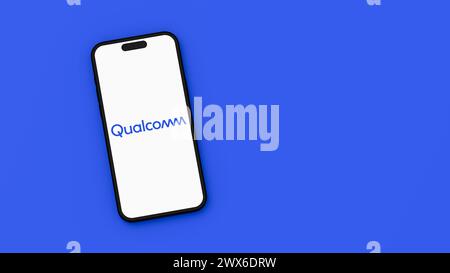 Qualcomm App Icon on Flat Blue Background Stock Photo - Alamy
