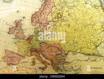 Old map of Europe - circa 1900 Stock Photo - Alamy