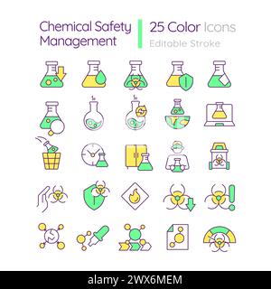 Chemical safety management RGB color icons set Stock Vector Image & Art - Alamy