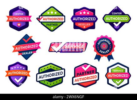 Official authorized dealer, seller and distributor seals and mark ...