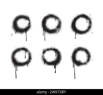 graffiti circle spray design element in red on white Stock Vector Image ...