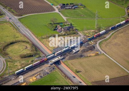 Luftbild, Ausbau der Betuweroute und Betuwe-Linie Eisenbahnstrecke ...