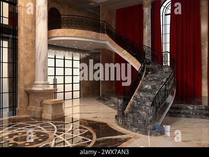 3D rendering of a grand ballroom interior Stock Photo - Alamy