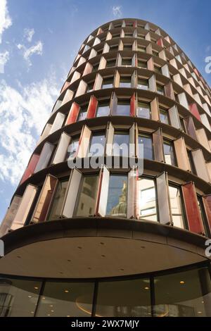 Low angle shot of a modern city with tall buildings Stock Photo - Alamy