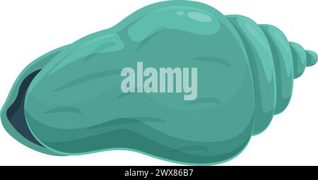 Green color conch icon cartoon vector. Colorful sea shell. Sea food ...