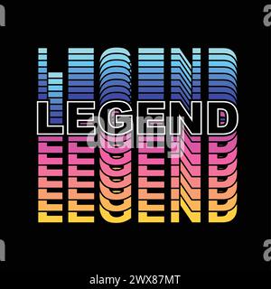 legend typography t shirt design template vector mockup illustration ...