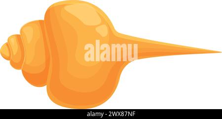 Small golden conch icon cartoon vector. Summer ocean food. Underwater ...