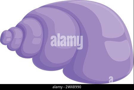 Nature violet conch icon cartoon vector. Pearl summer animal. Art label ...