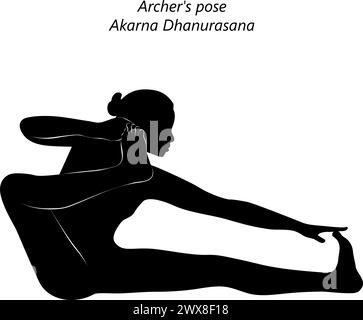 Young Woman Doing Yoga Akarna Dhanurasana Archer S Pose Bow And Arrow