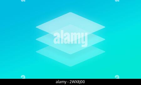 Three transparent and layered light rhombus shapes (tilted squares) on ...