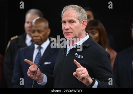 MTA president Janno Lieber joins Mayor Eric Adams to make a public ...