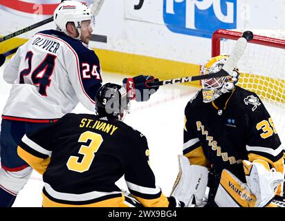 Columbus Blue Jackets' Mathieu Olivier plays during an NHL hockey game ...
