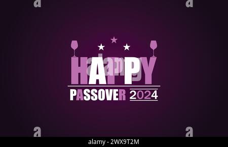 Happy Passover 2024 beautiful text illustration design Stock Vector ...