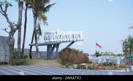 The sign of the Mandalika circuit which is a circuit for MotoGP racing ...