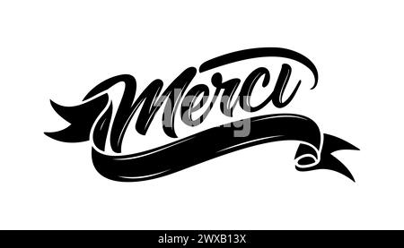 Mercy is a French phrase. Inspirational calligraphy text. Sketch hand ...