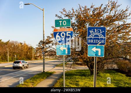 Dundalk, United States. 29th Mar, 2024. A makeshift memorial for ...