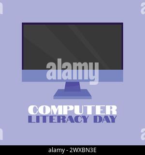 World Computer Literacy Day Vector Illustration on December 2 with Book ...